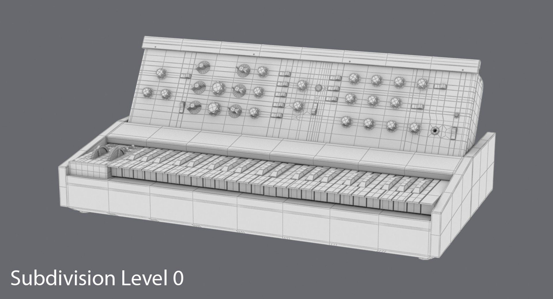 3d model of vintage synth 01