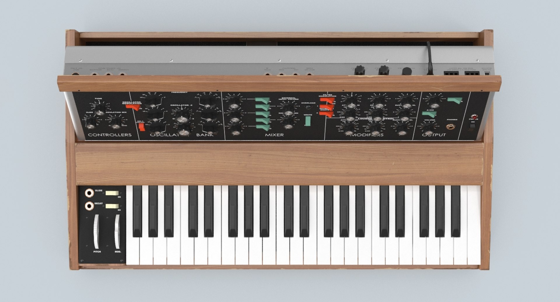 3d model of vintage synth 01