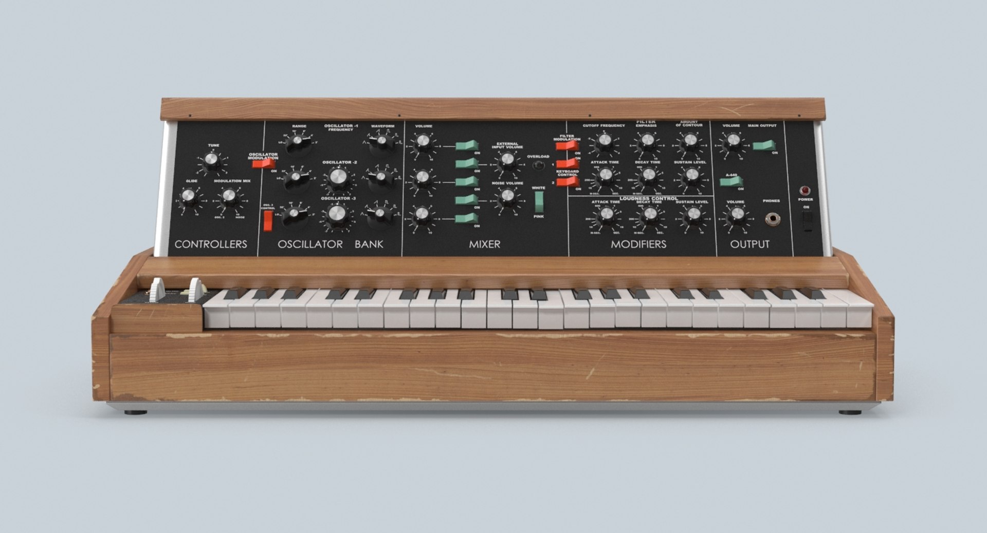 3d model of vintage synth 01