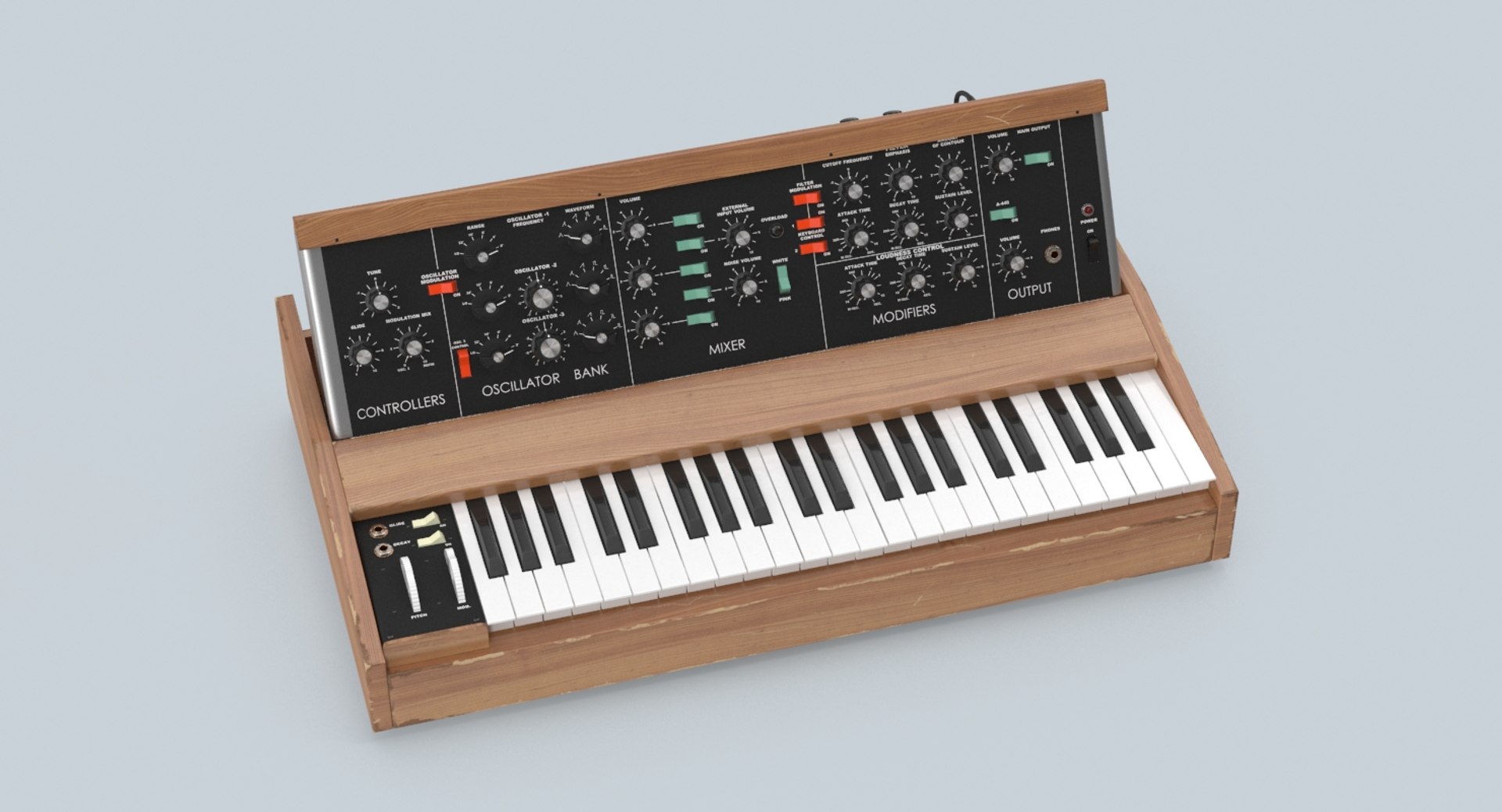 3d model of vintage synth 01