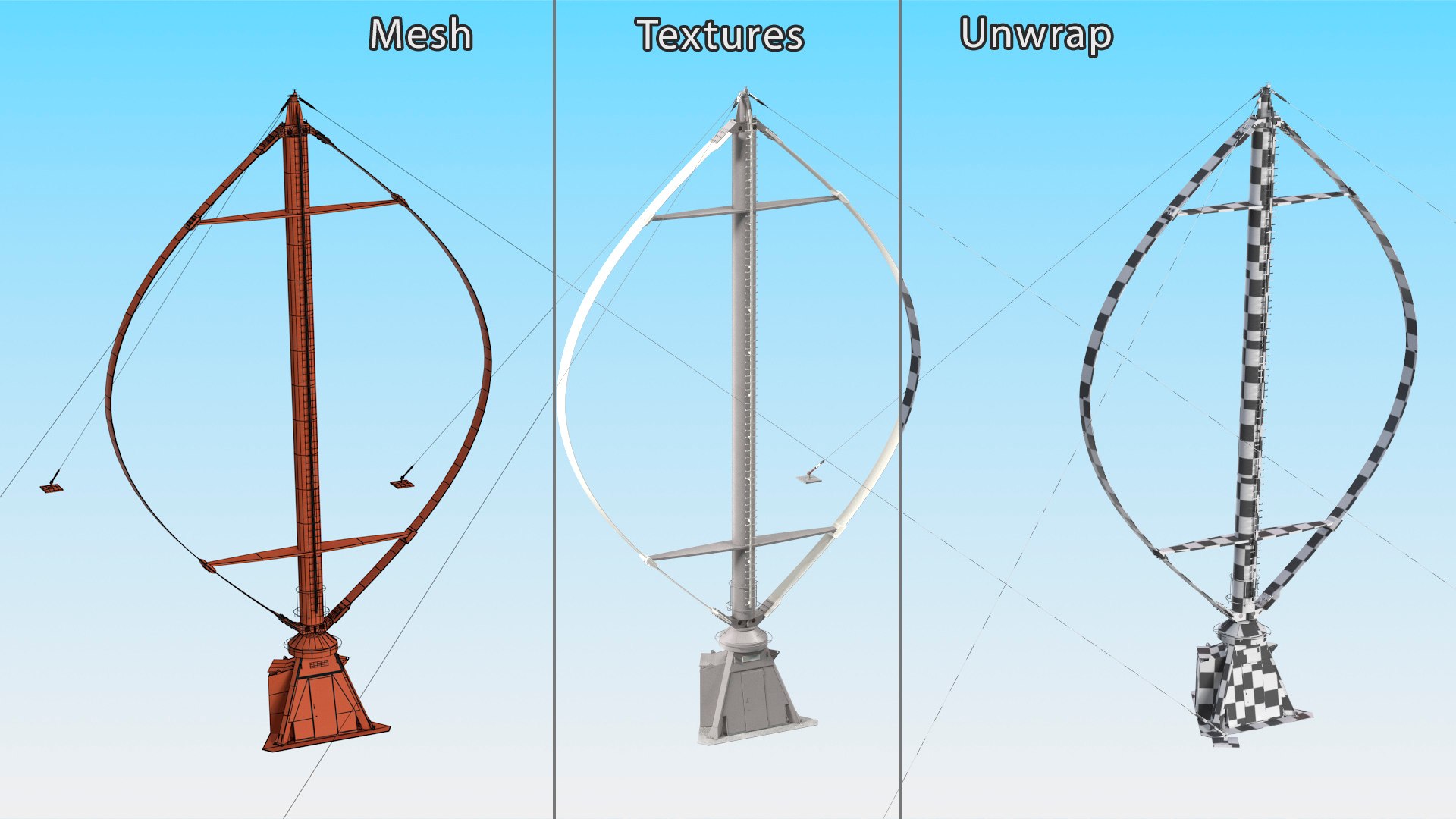 Darrieus Turbine 3D - TurboSquid 1906565