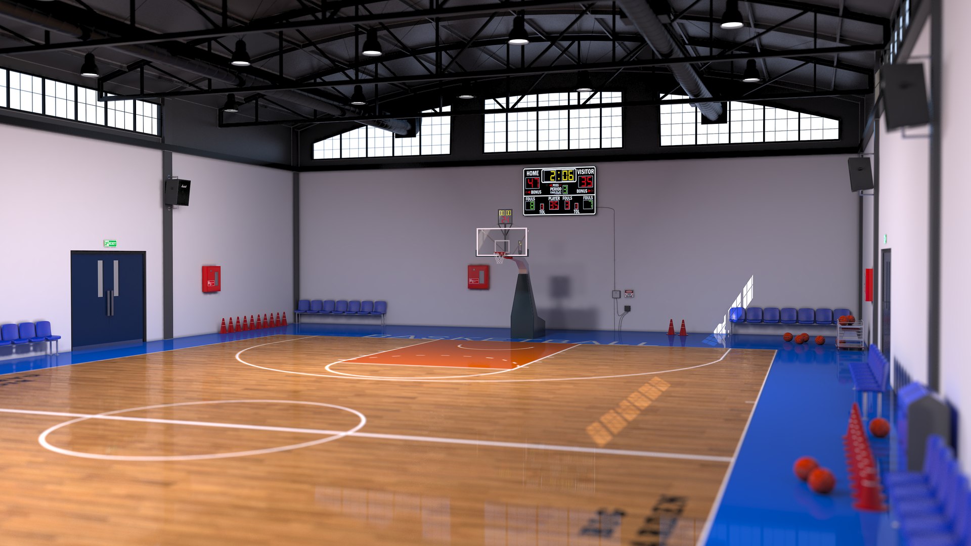 Basketball Court Locker Room 3D Model - TurboSquid 2021509