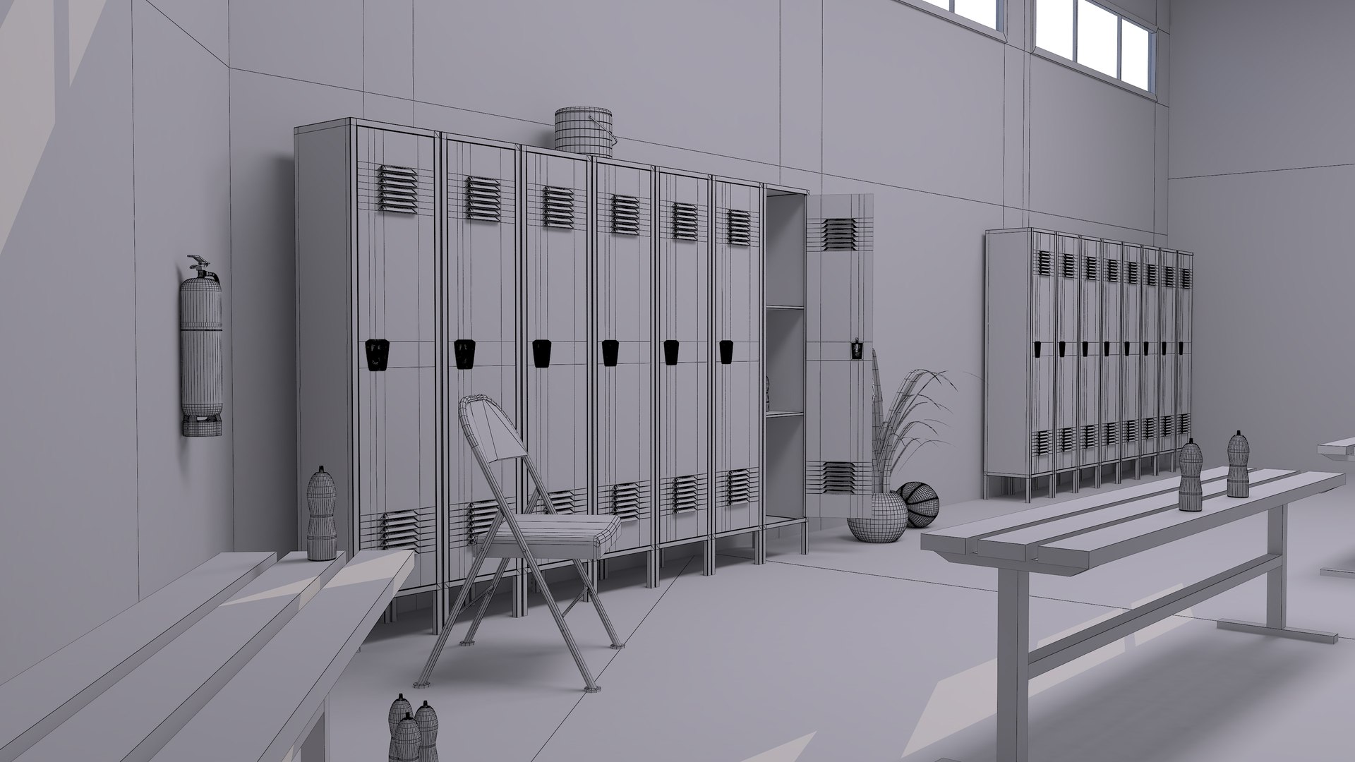 Basketball Court Locker Room 3D Model - TurboSquid 2021509