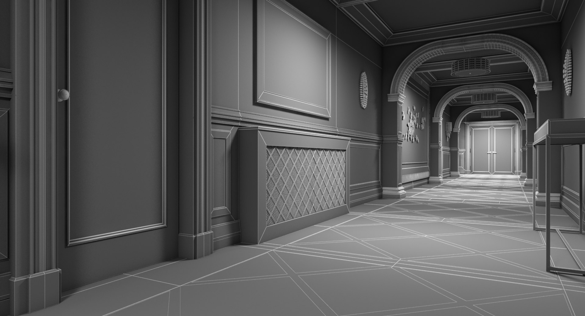 3D Corridor Interior - TurboSquid 1252254