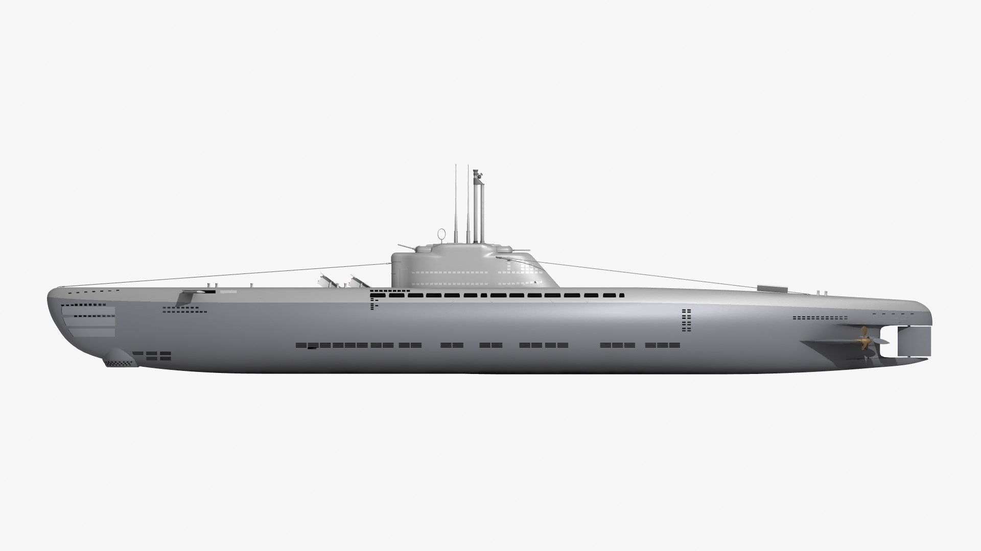 Type XXI U-boat Submarine Model - TurboSquid 1892878