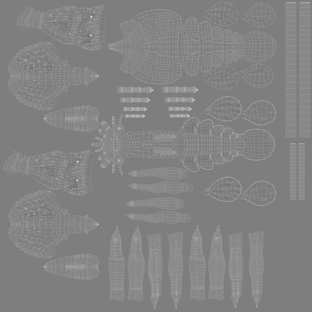 rigged crayfish 3d model