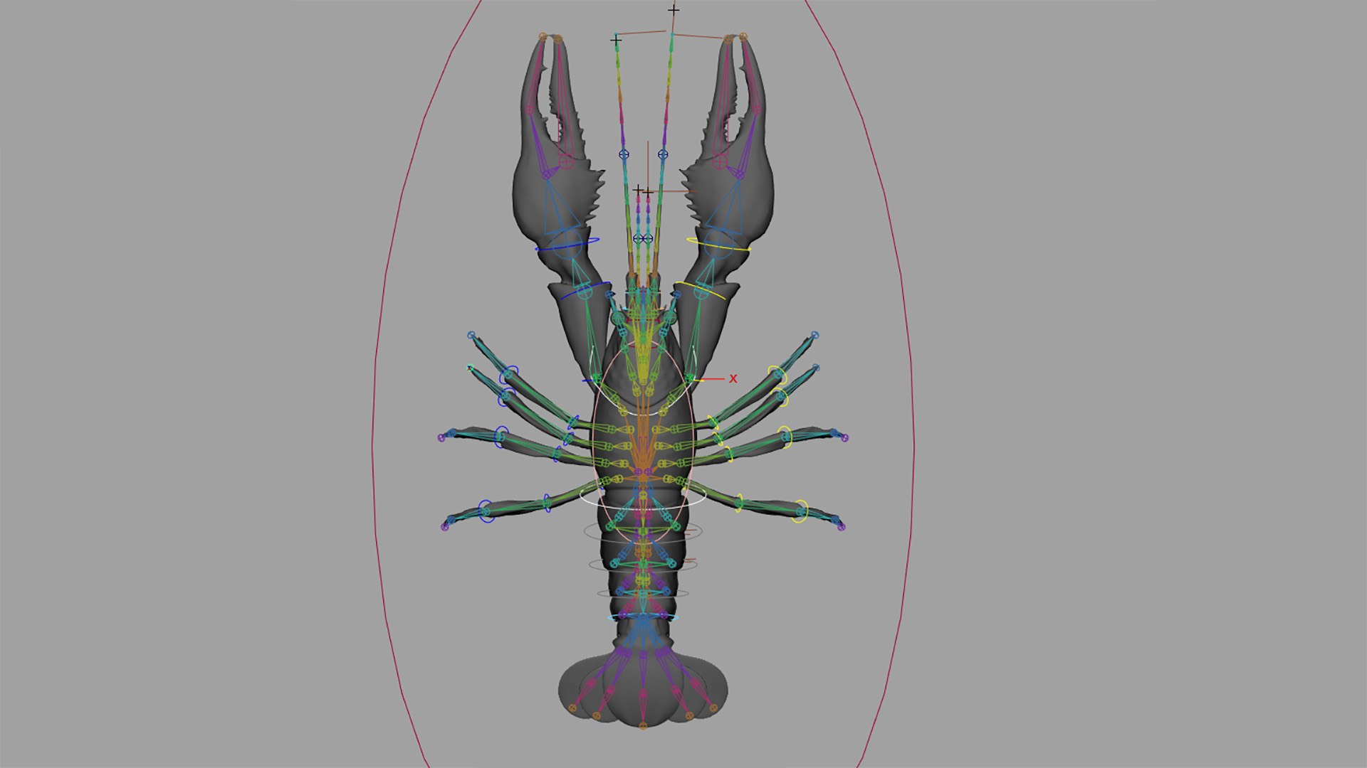 rigged crayfish 3d model
