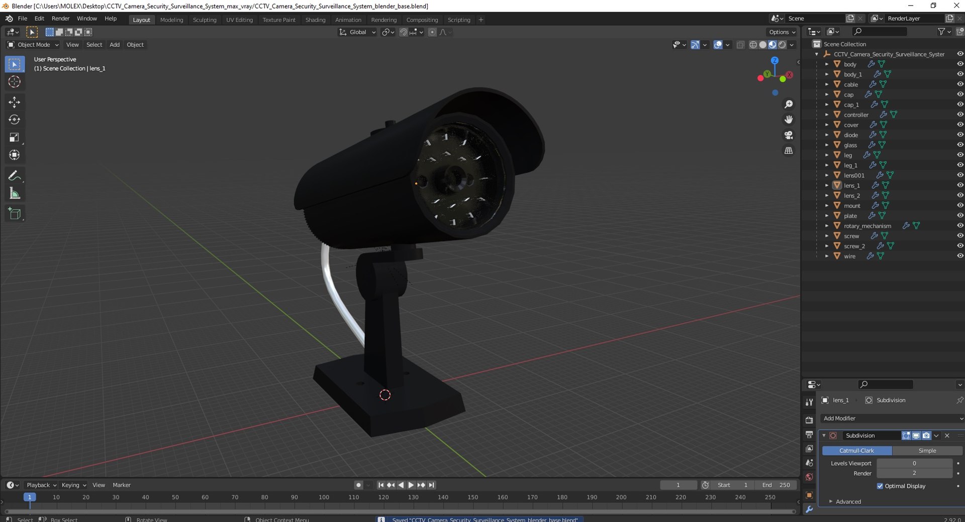 3D Cctv Camera Security Surveillance System model - TurboSquid 2177633