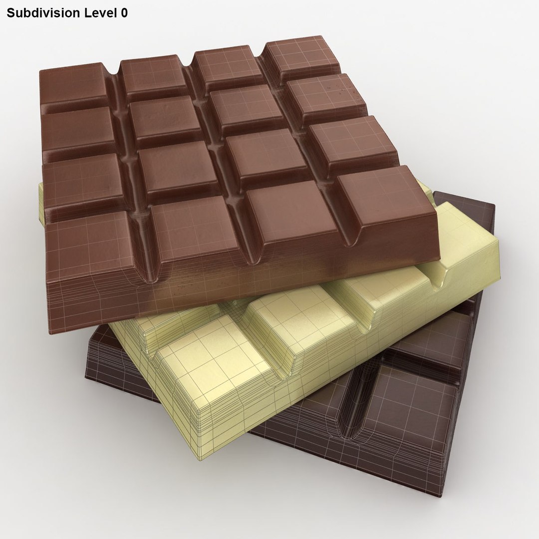 3d Realistic Chocolate Bar 3