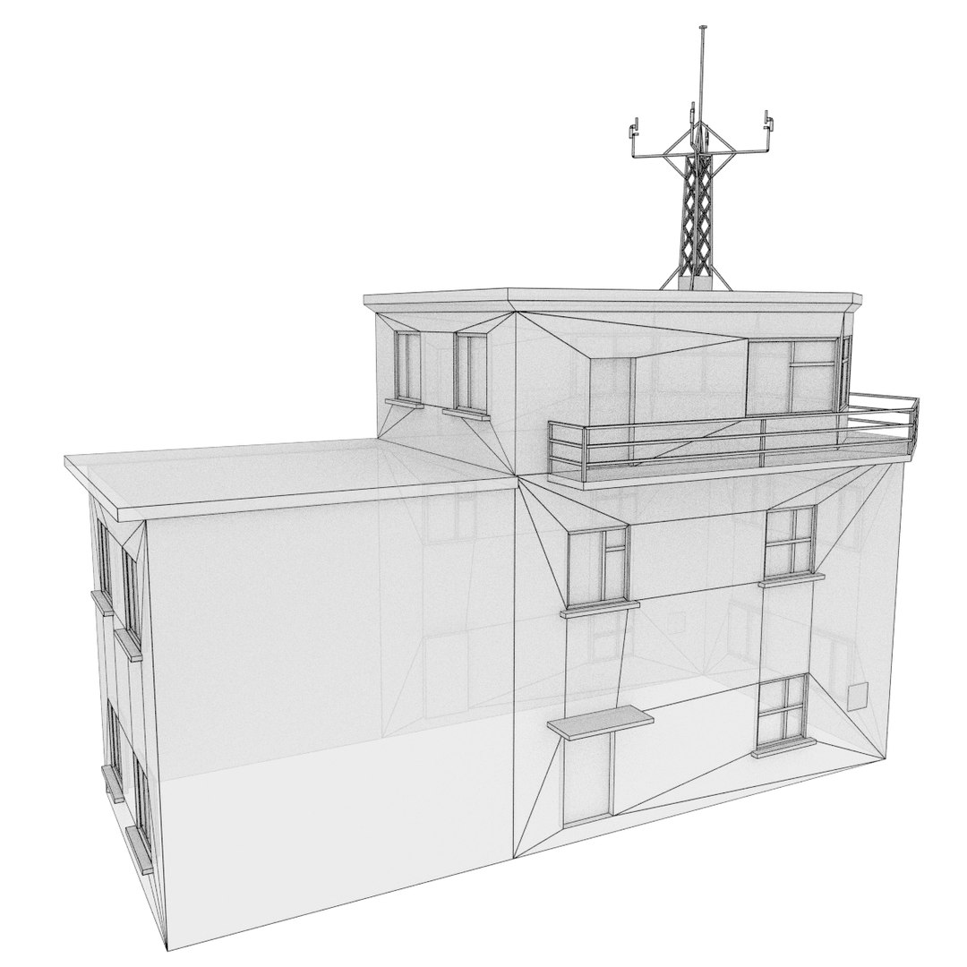 Free Airbase Control Tower 3d Model