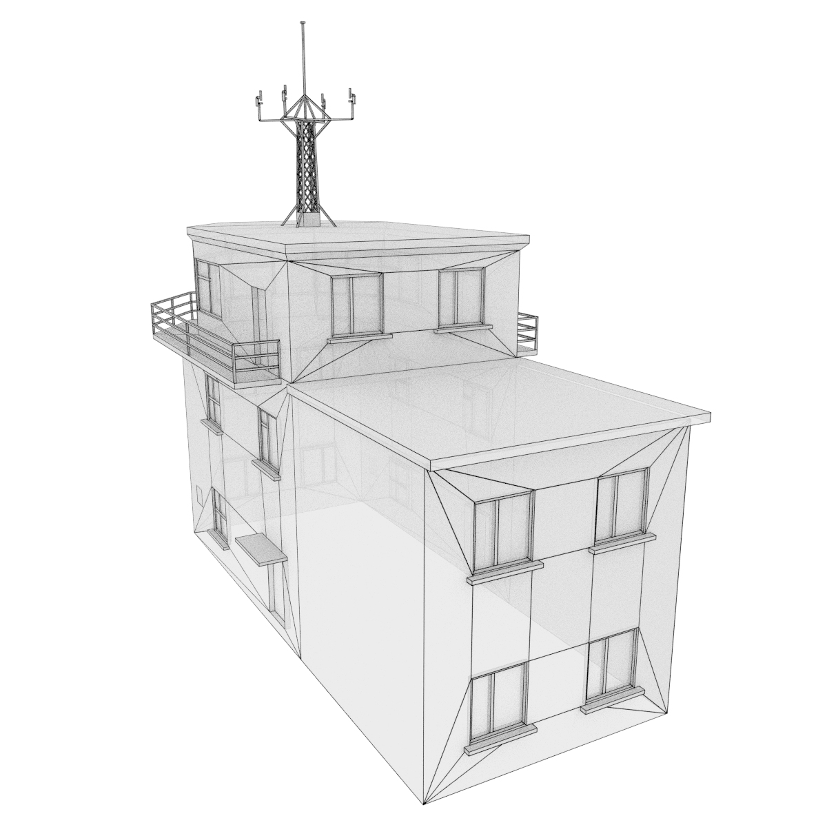 free airbase control tower 3d model