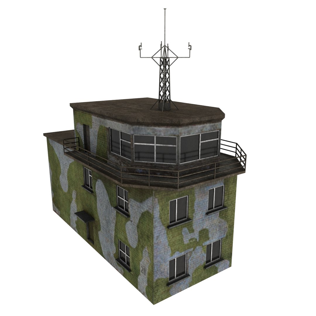 Free Airbase Control Tower 3d Model