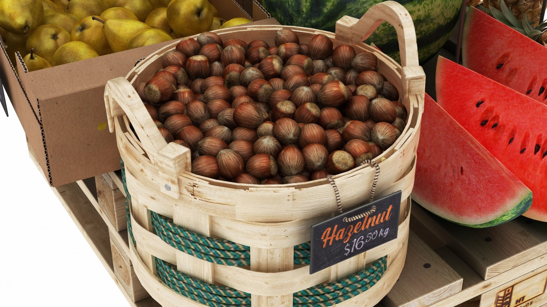 3D model fruit display 1 hazelnuts - TurboSquid 1550112