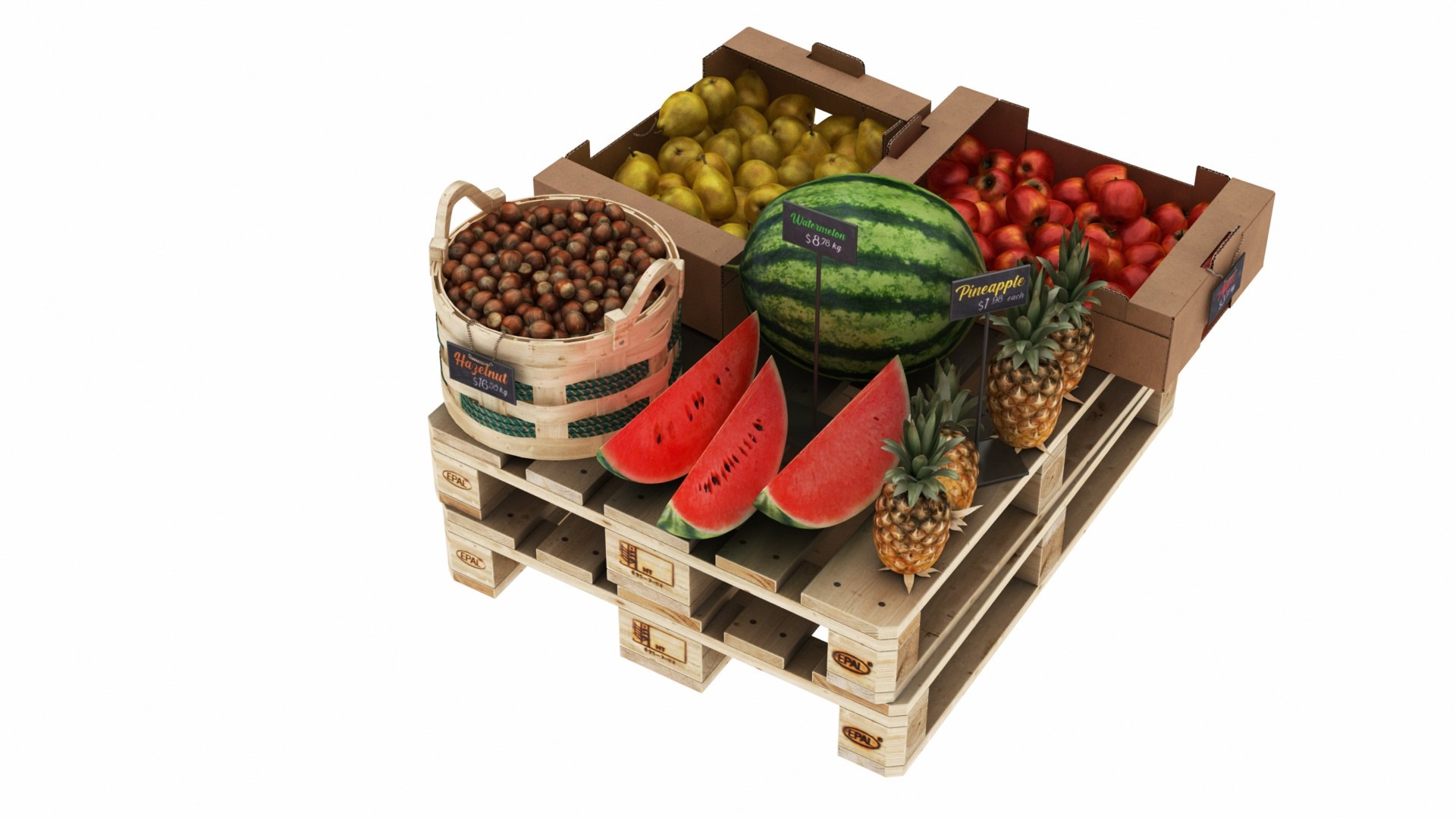 3D model fruit display 1 hazelnuts - TurboSquid 1550112