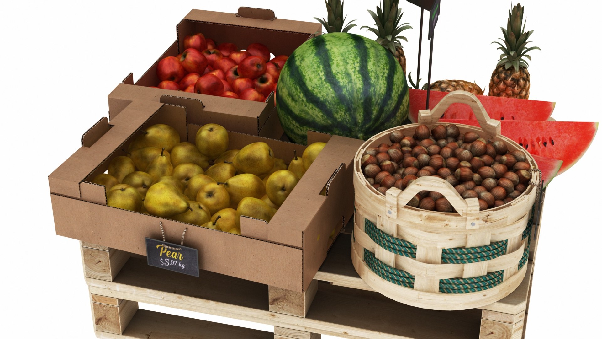 3D model fruit display 1 hazelnuts - TurboSquid 1550112