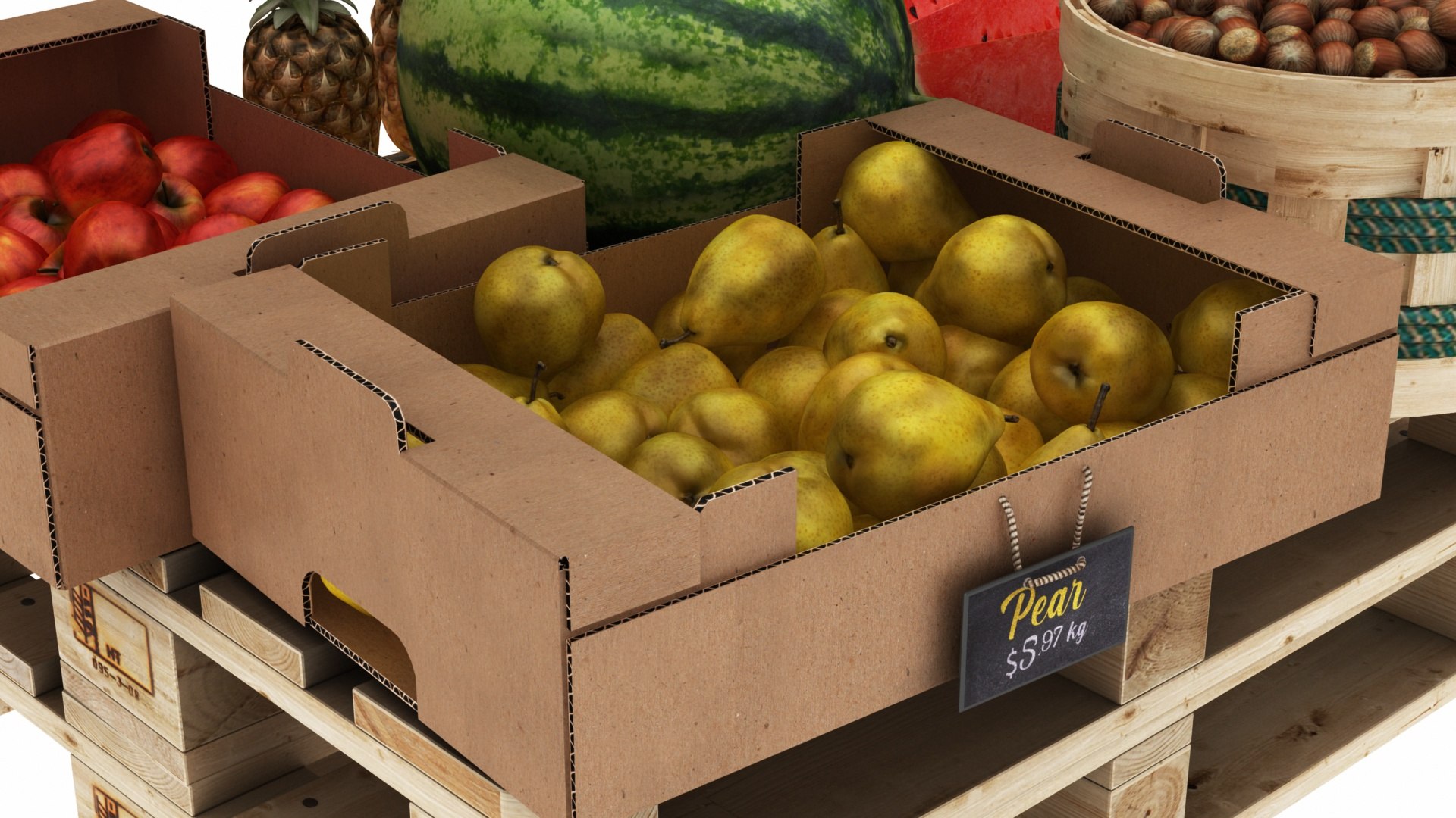 3D model fruit display 1 hazelnuts - TurboSquid 1550112