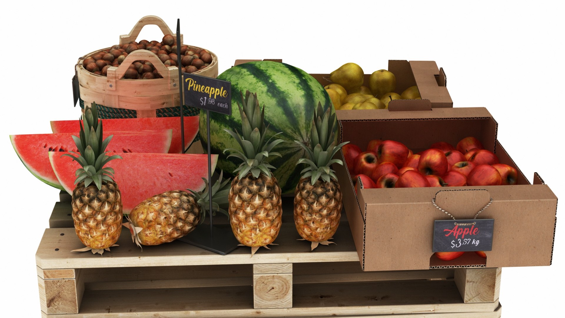 3D model fruit display 1 hazelnuts - TurboSquid 1550112