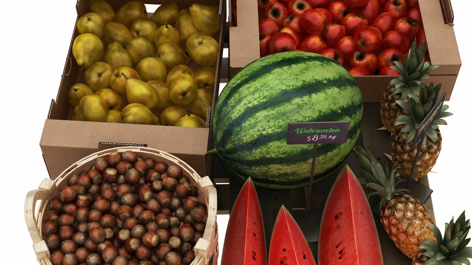 3D model fruit display 1 hazelnuts - TurboSquid 1550112