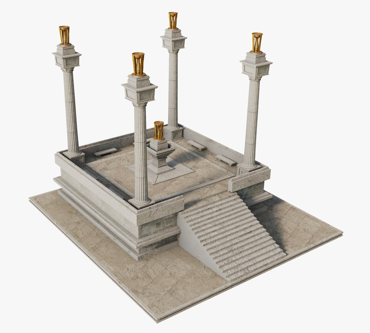 3D Ancient Altar Model - TurboSquid 2348637