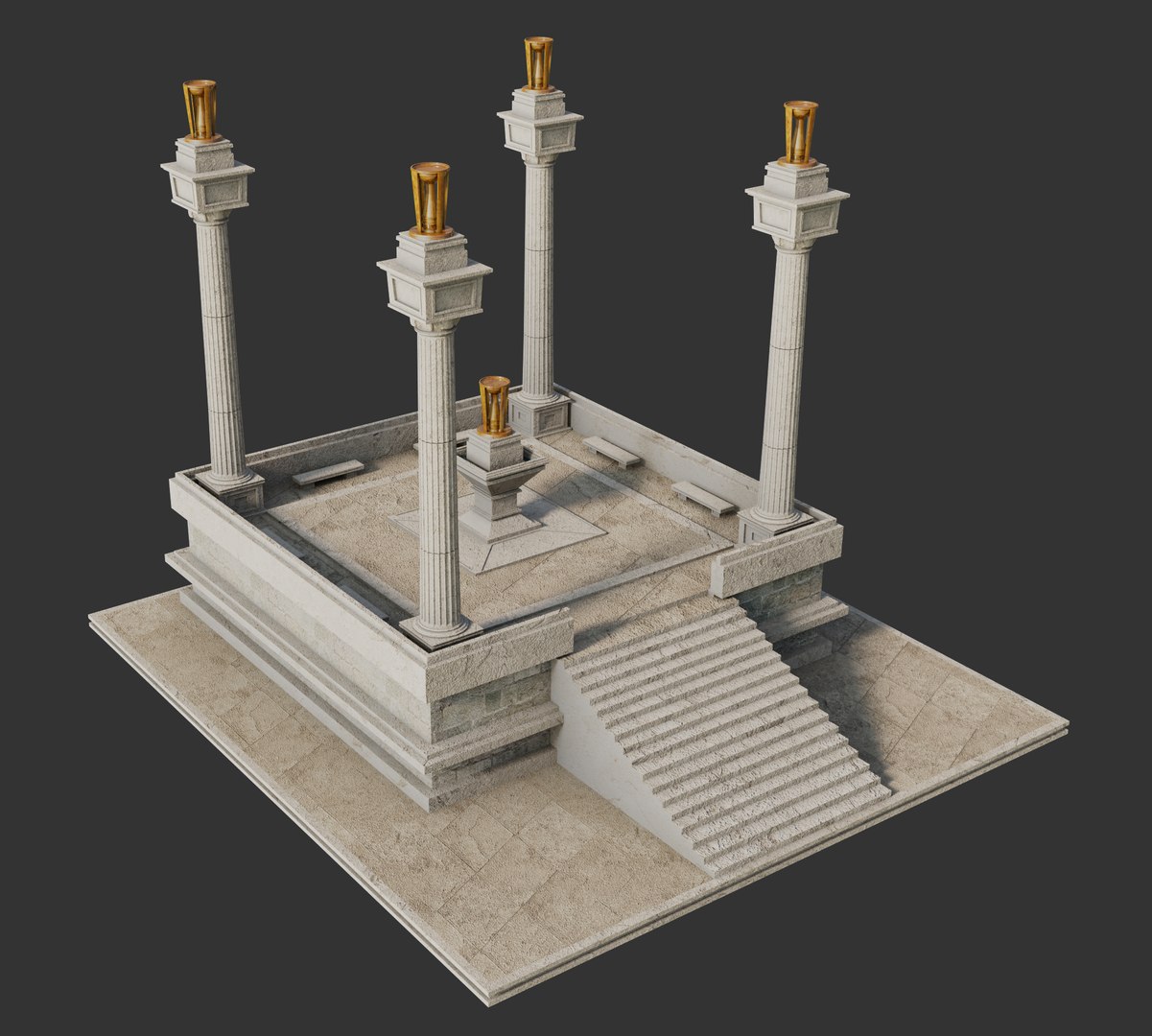 3D Ancient Altar Model - TurboSquid 2348637