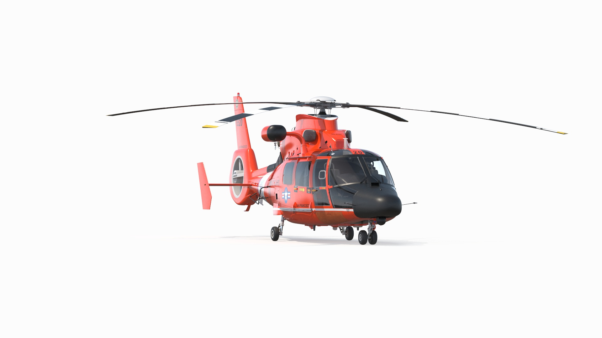 3D Model Eurocopter MH 65 Dolphin Coast Guard Rigged - TurboSquid 2328164