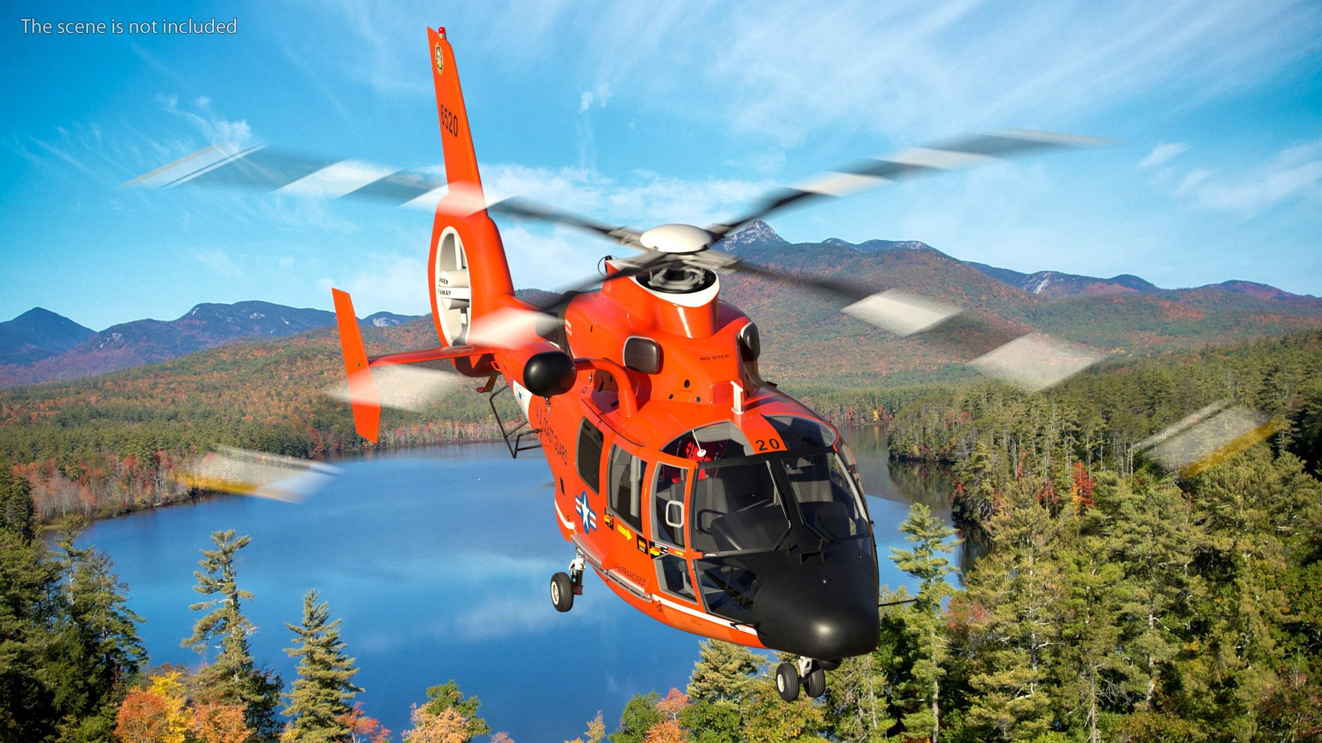 3D Model Eurocopter MH 65 Dolphin Coast Guard Rigged - TurboSquid 2328164