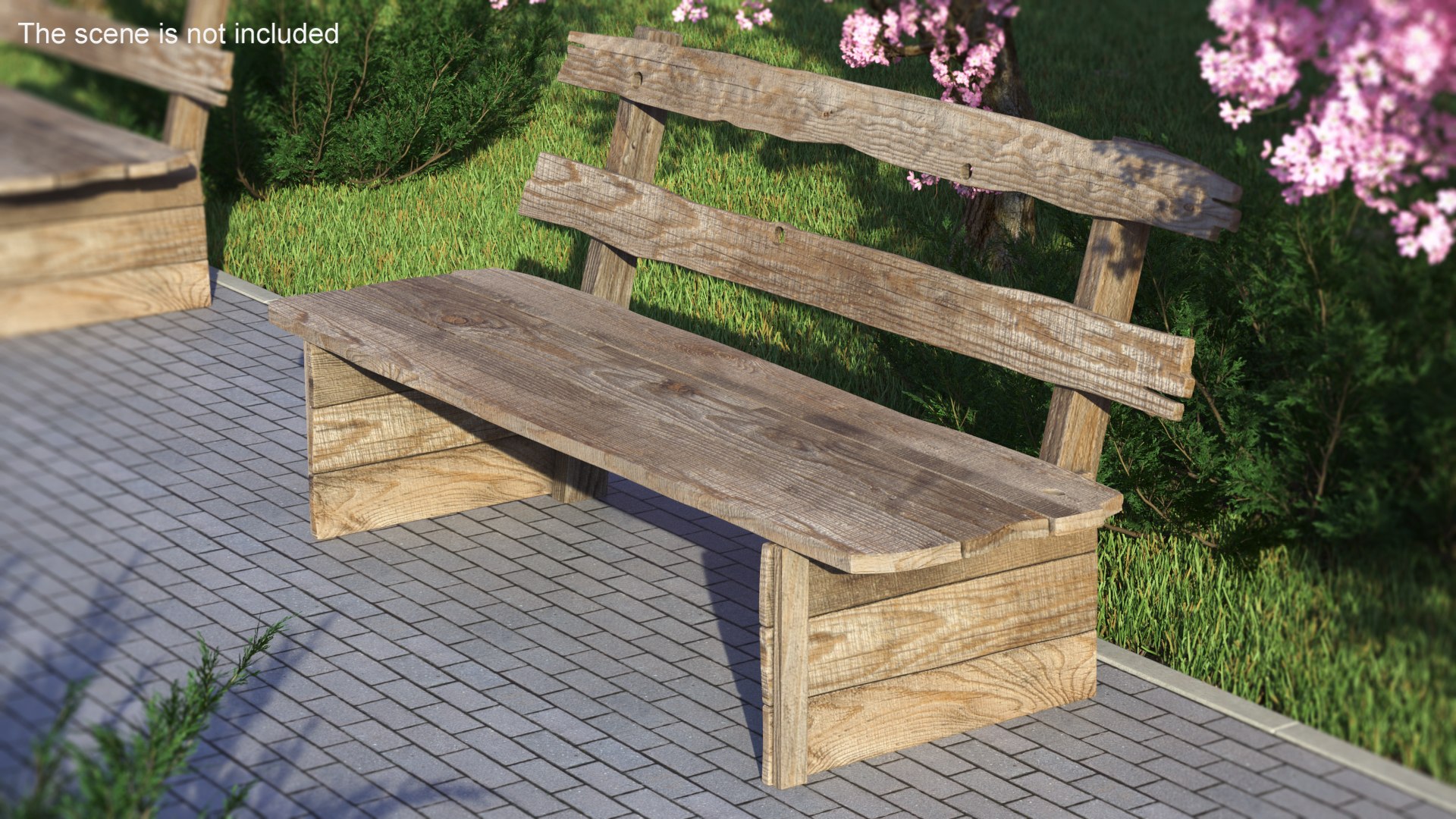 Old Wooden Bench Model - TurboSquid 2113226