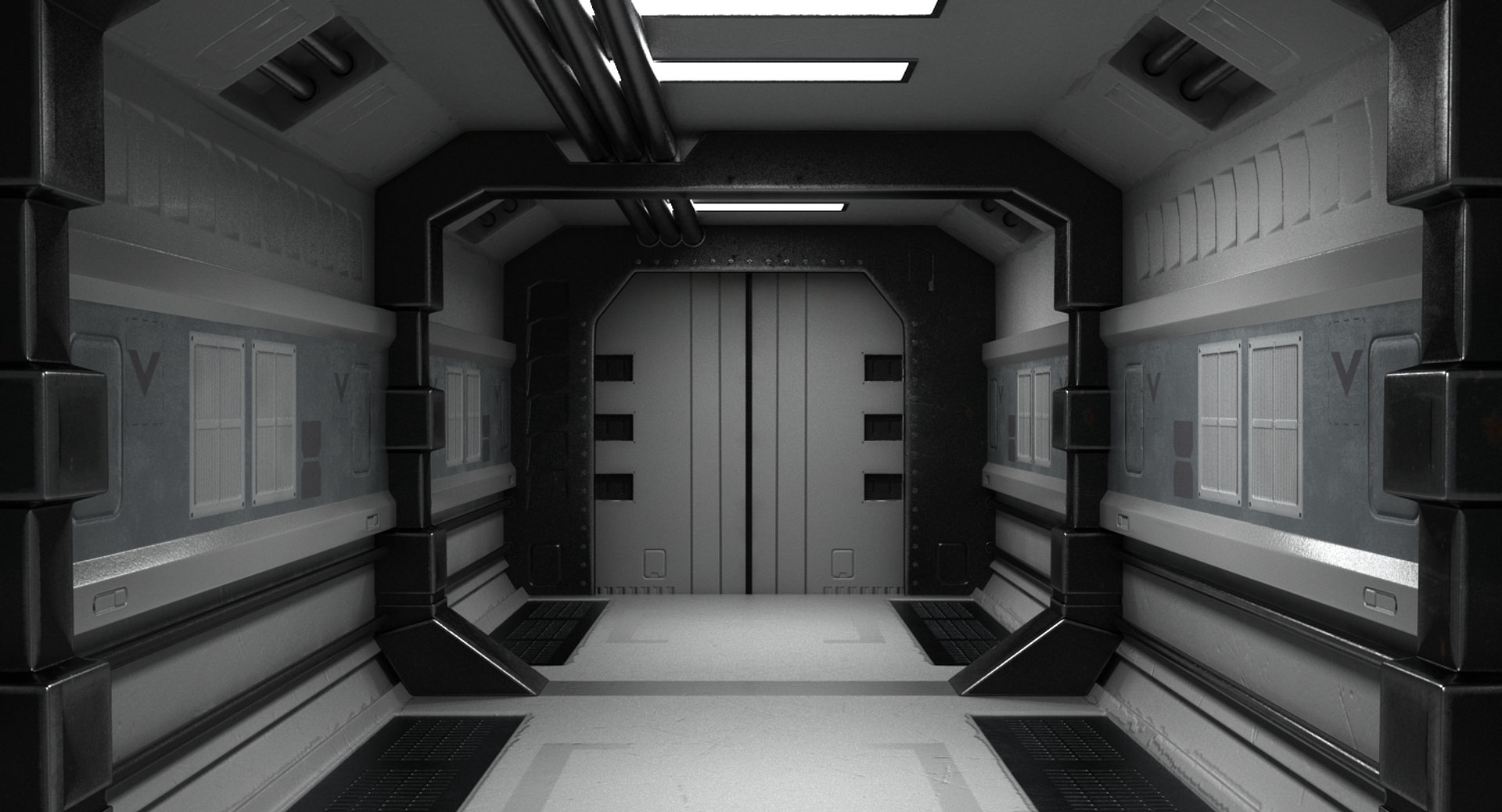 3D Scifi Hallway - TurboSquid 1276522