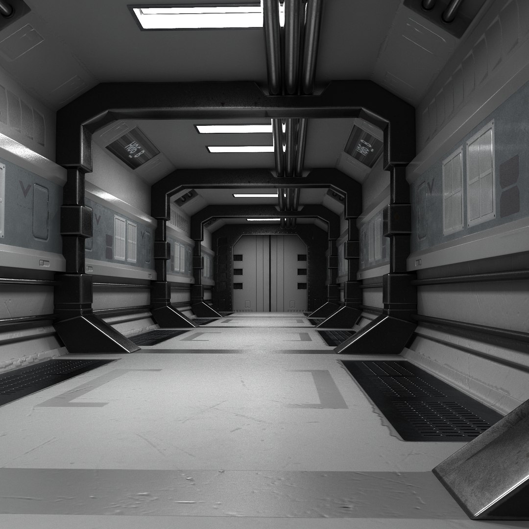 futuristic hallway