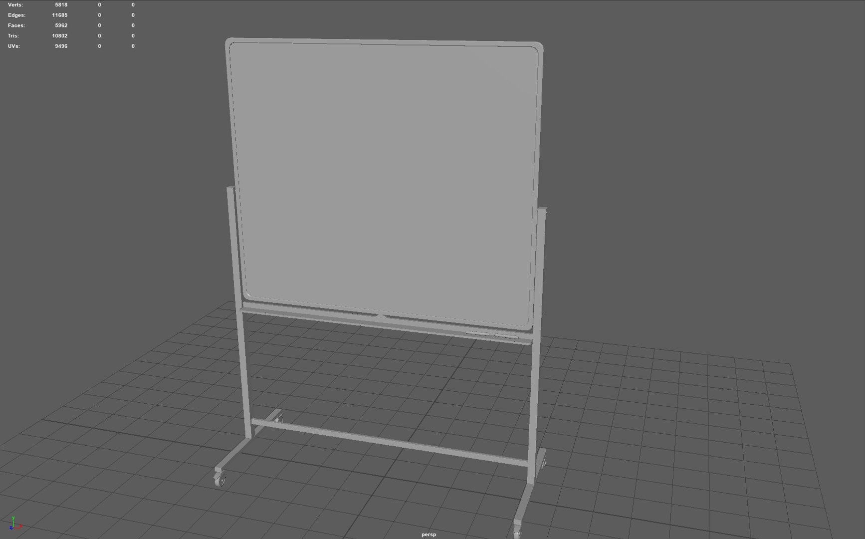 3D Mobile Whiteboard - TurboSquid 2123940