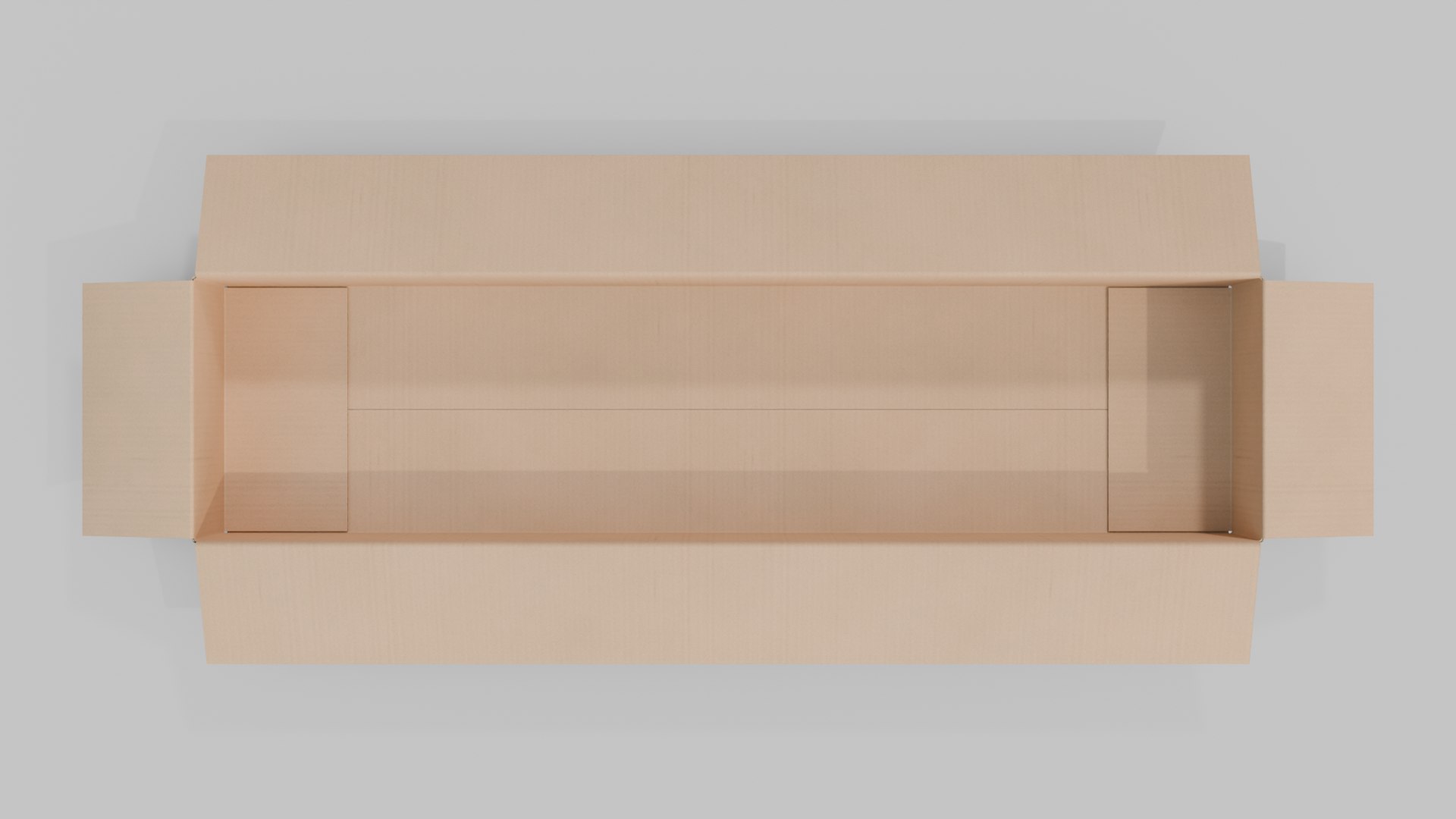 Cardboard Rectangular Long Flat Box - Rigged And Fully Customizable 3D ...