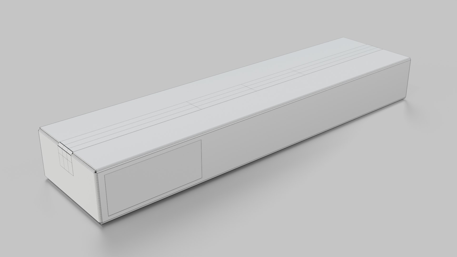 Cardboard Rectangular Long Flat Box - Rigged And Fully Customizable 3D ...