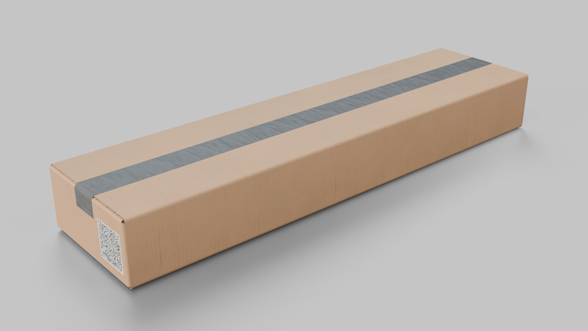 Cardboard Rectangular Long Flat Box - Rigged And Fully Customizable 3D ...