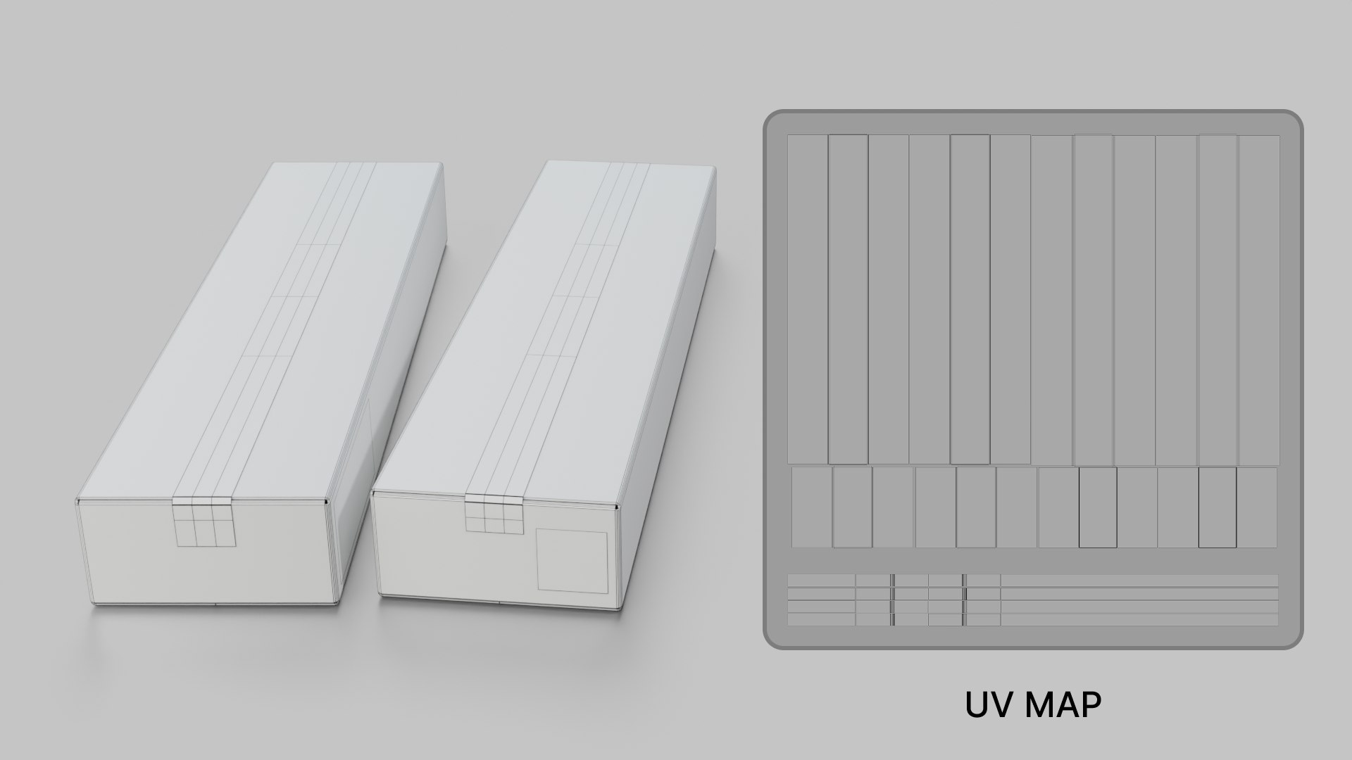 Cardboard Rectangular Long Flat Box - Rigged And Fully Customizable 3D ...