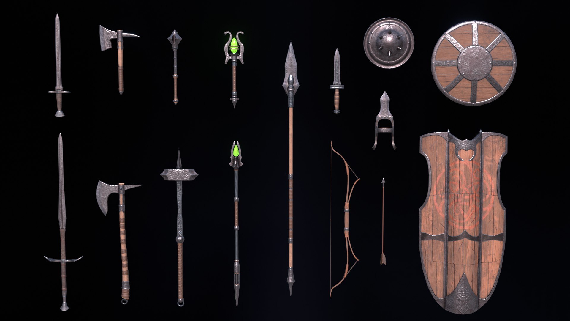 Iron Weapons Fantasy Set 3D Model - TurboSquid 1940767