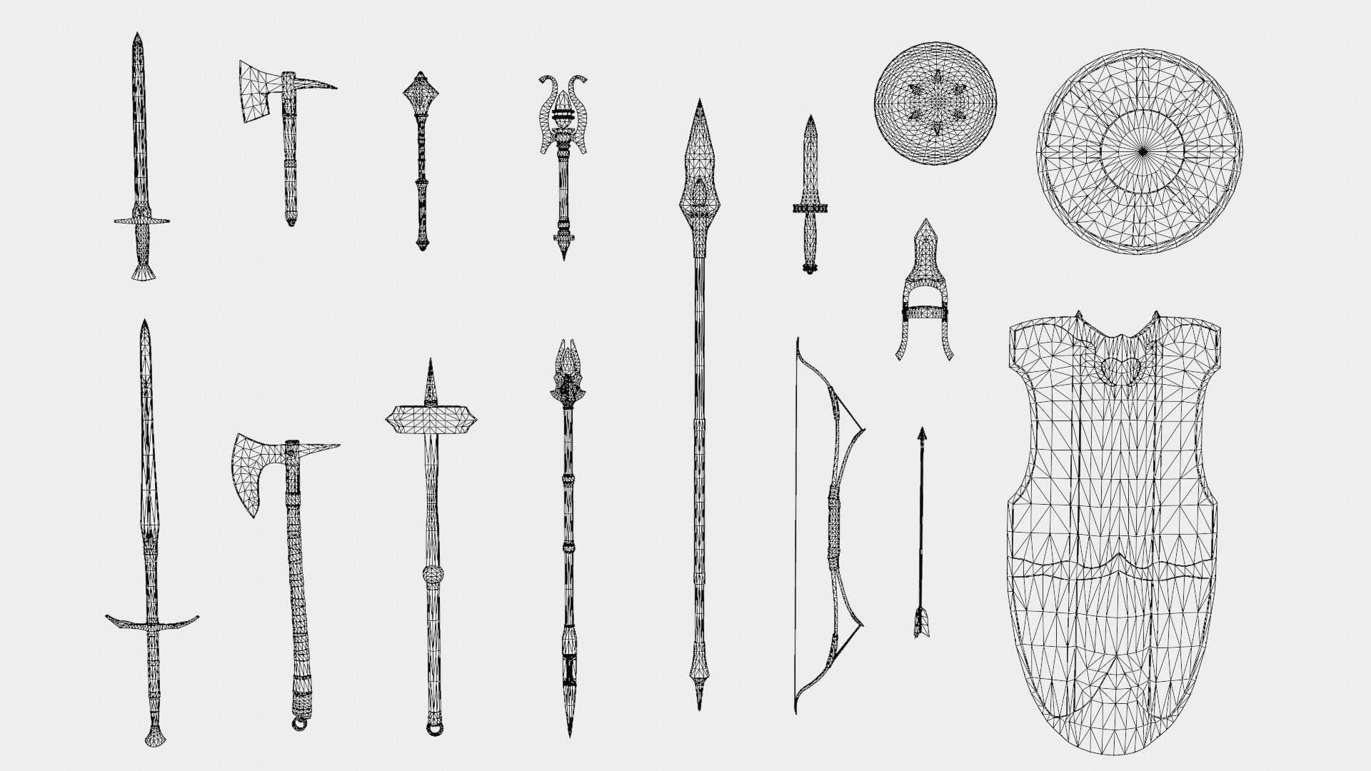 Iron Weapons Fantasy Set 3D Model - TurboSquid 1940767