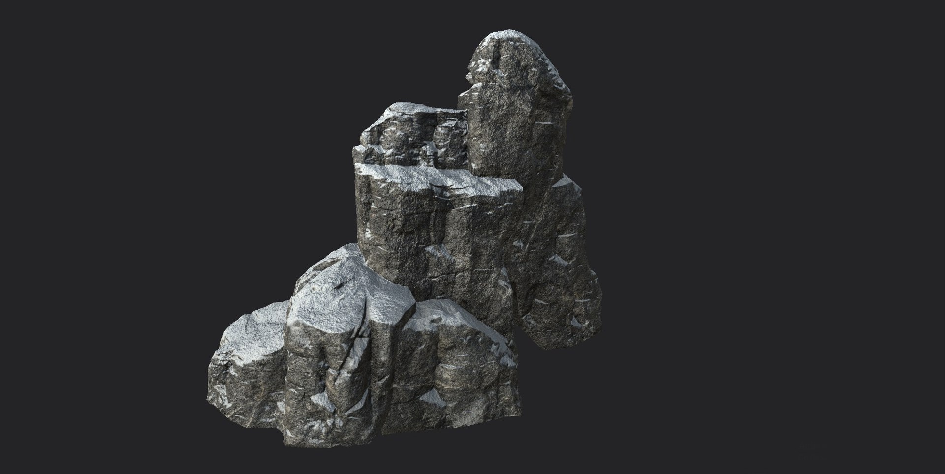 3D Snowy Cliff Rock 001 - TurboSquid 1617327