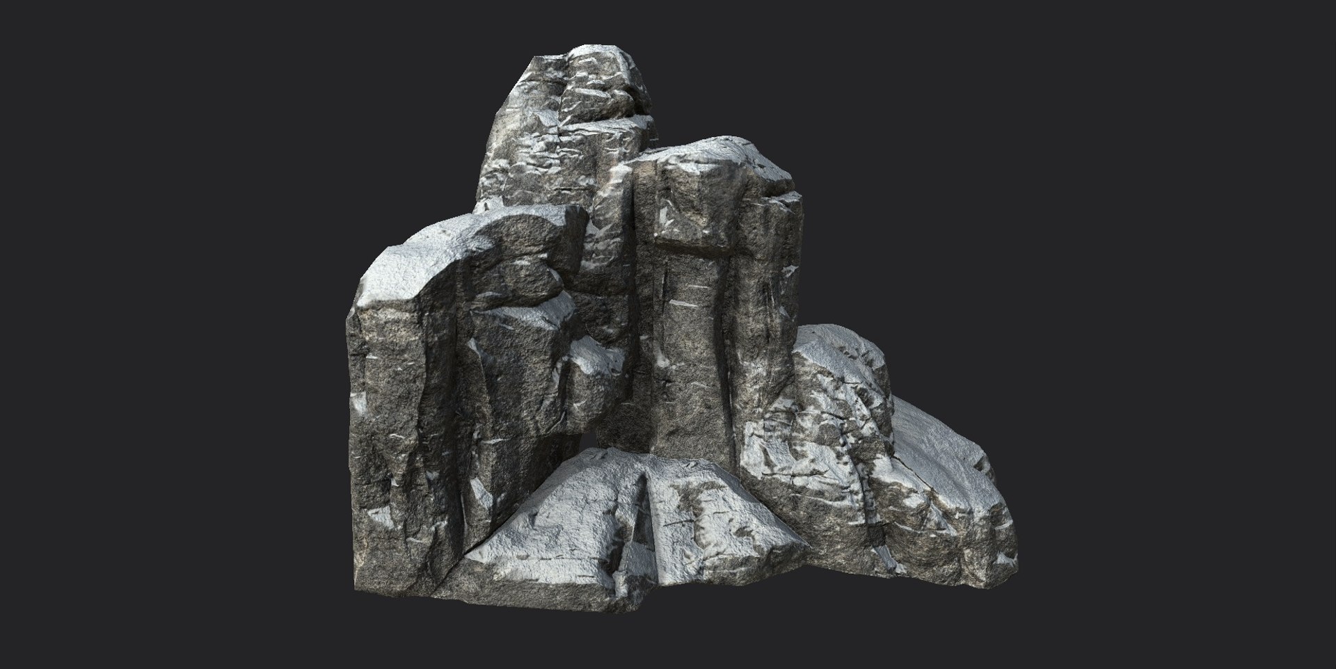 3D Snowy Cliff Rock 001 - TurboSquid 1617327