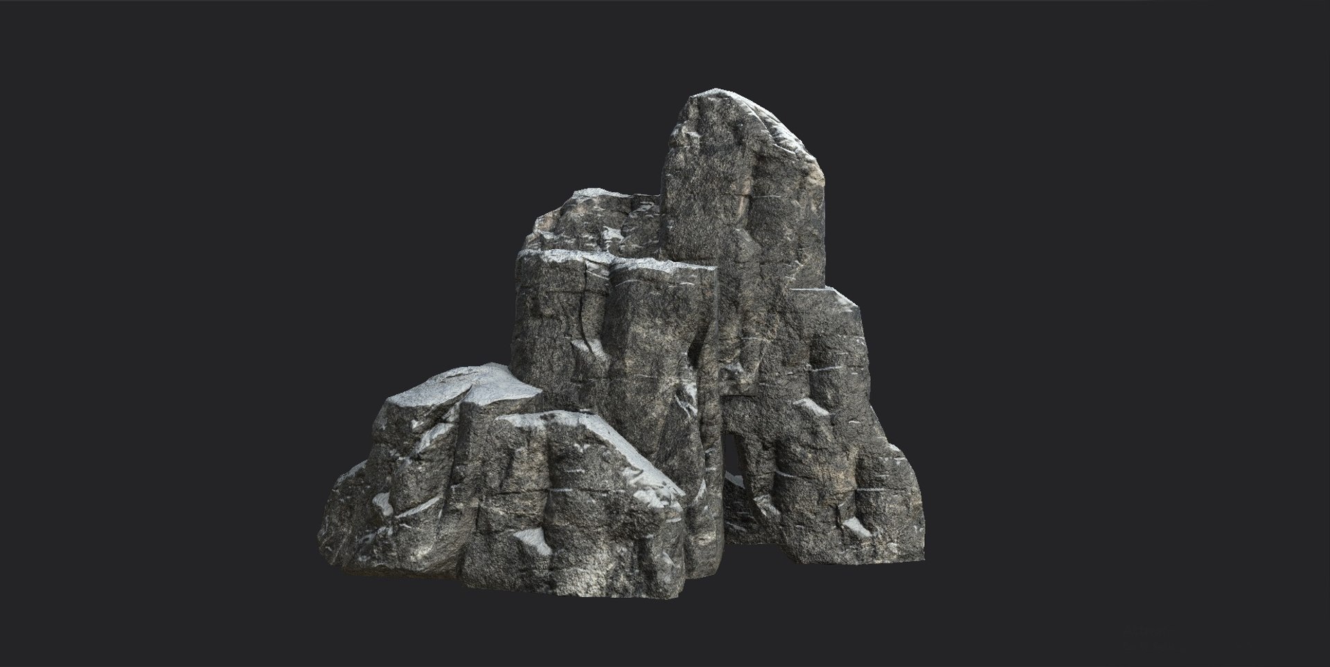 3D Snowy Cliff Rock 001 - TurboSquid 1617327