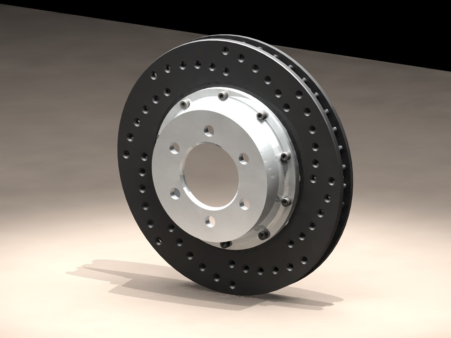 drilled disc assembled 3d model