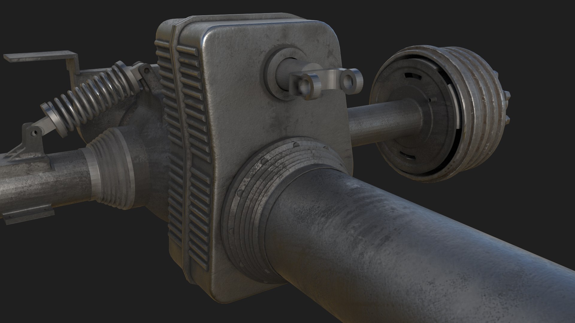 Old And Scratched Six Wheel Heavy Truck Chassis Axle 3D Model ...