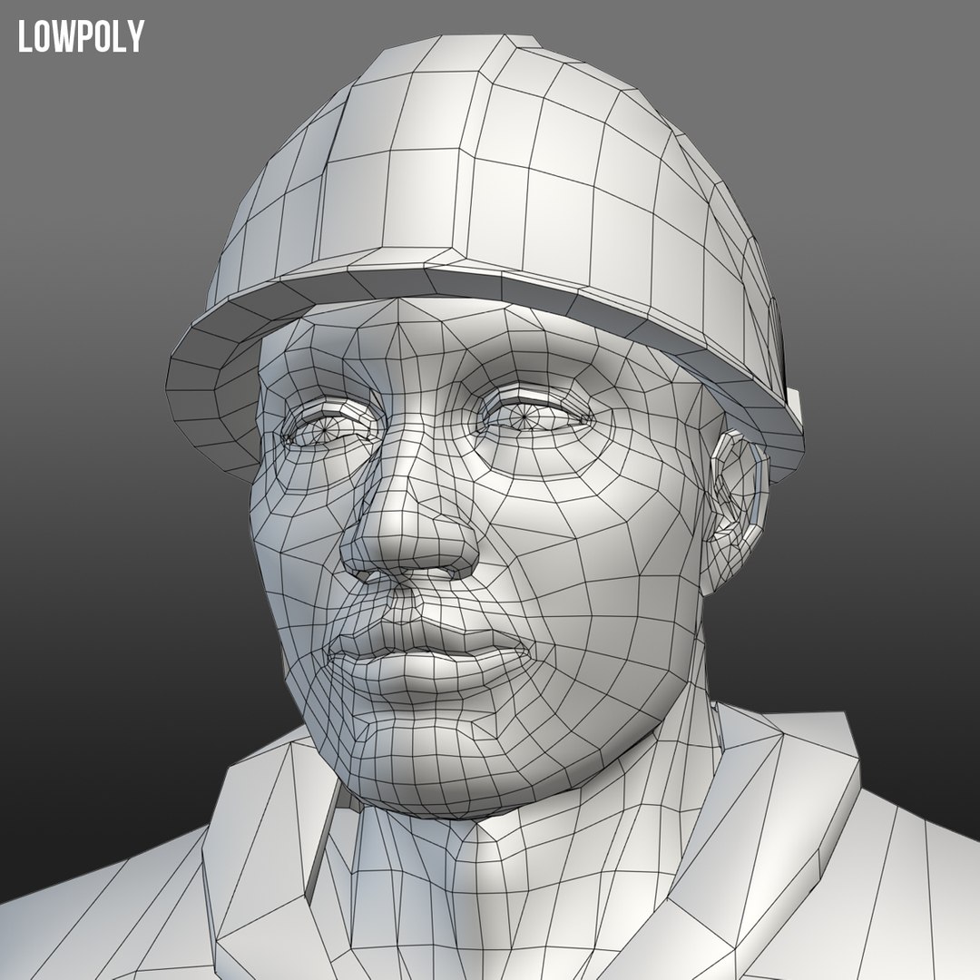 3d worker work road model