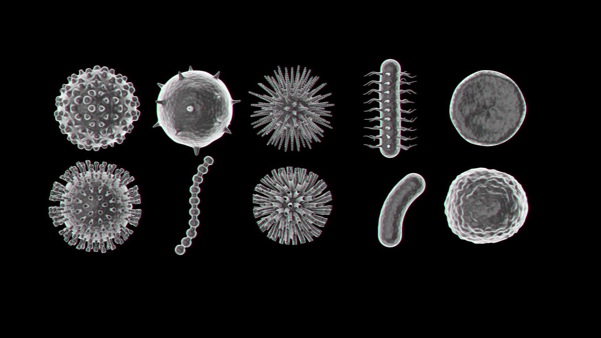 3d Micro Organisms Virusses