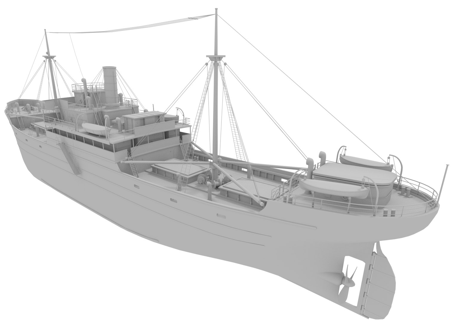 3D Laker Steam Cargo Steamer - TurboSquid 1571818