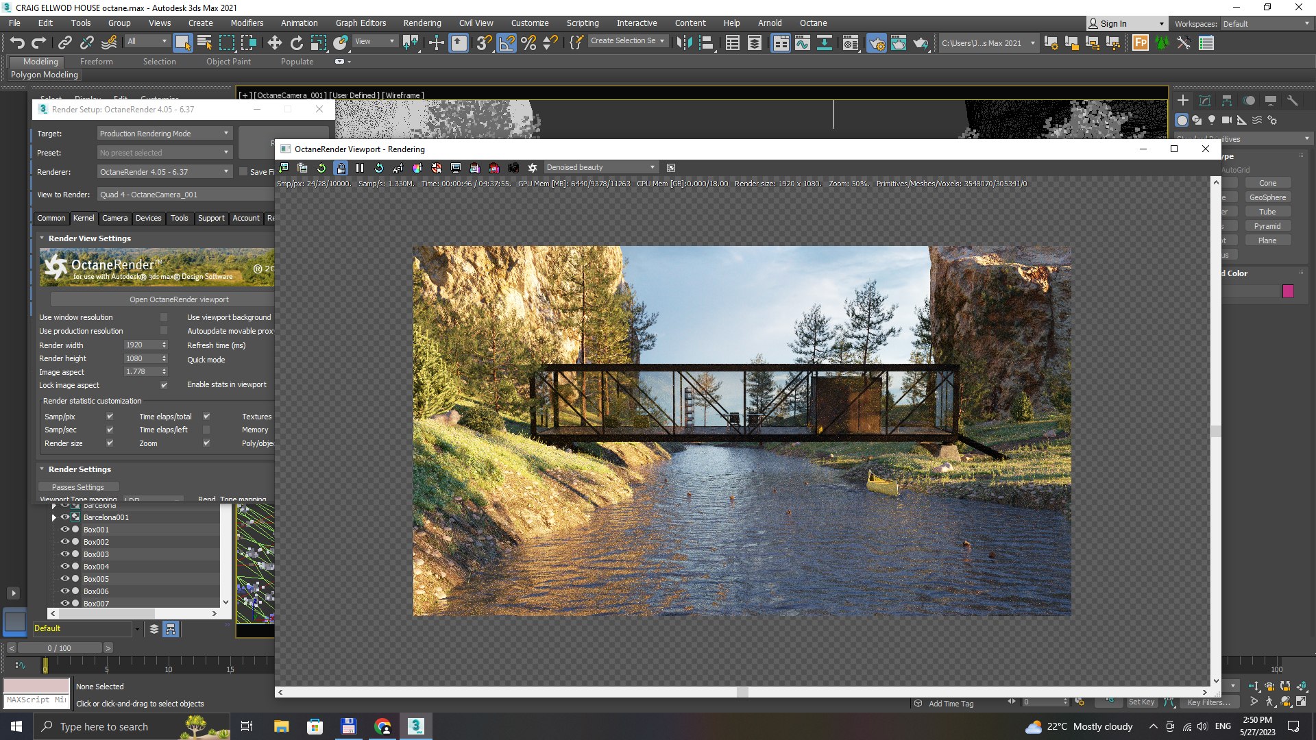 Exterior Landscape Inspired By Craig Ellwood For Octane Render 3dsmax ...