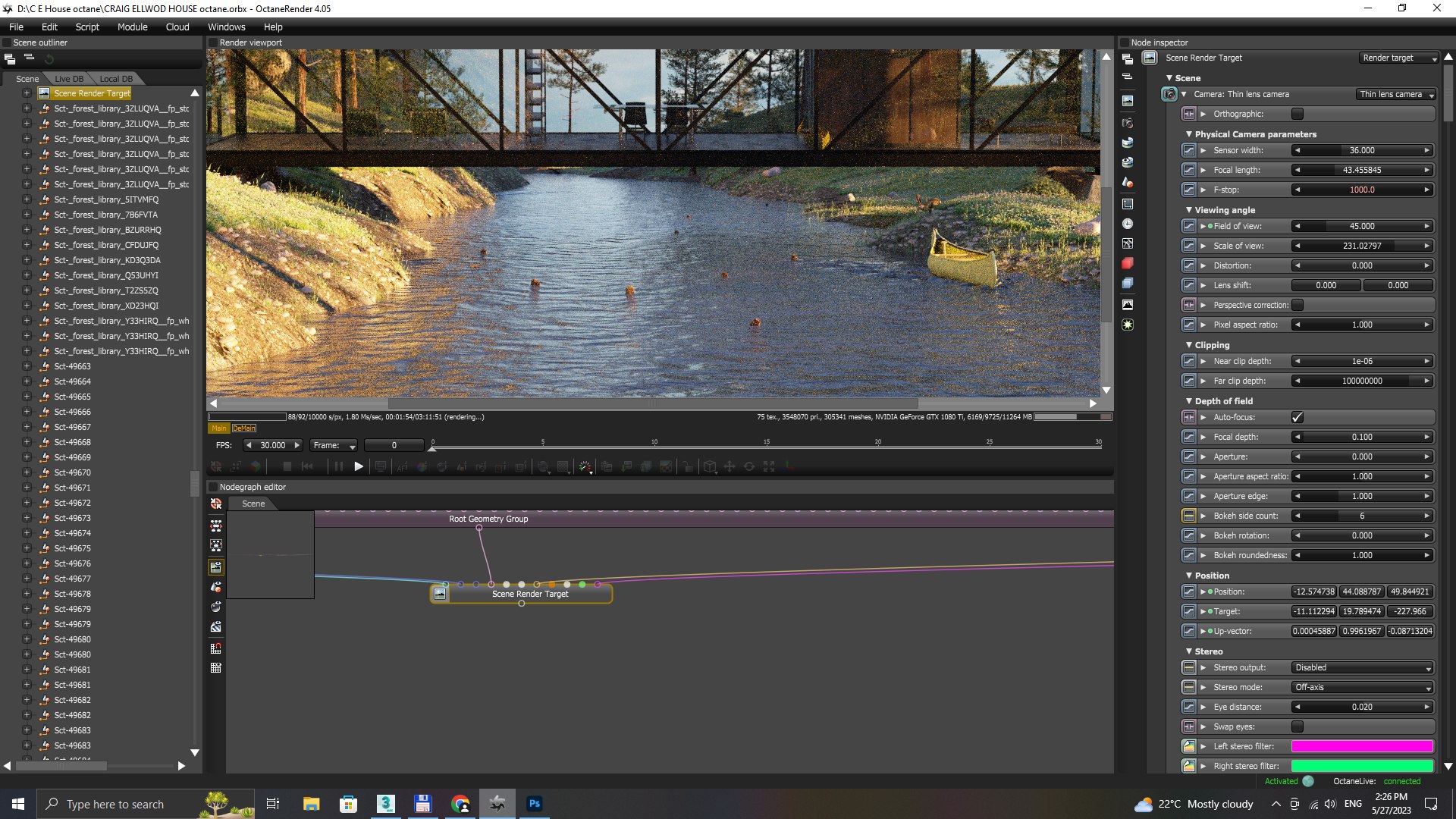 Exterior Landscape Inspired By Craig Ellwood For Octane Render 3dsmax ...
