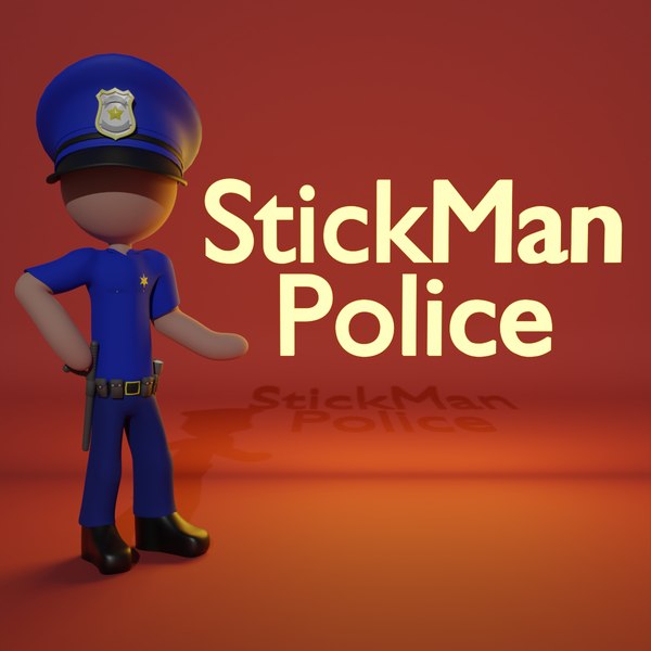 3D StickMan Police - TurboSquid 2011562