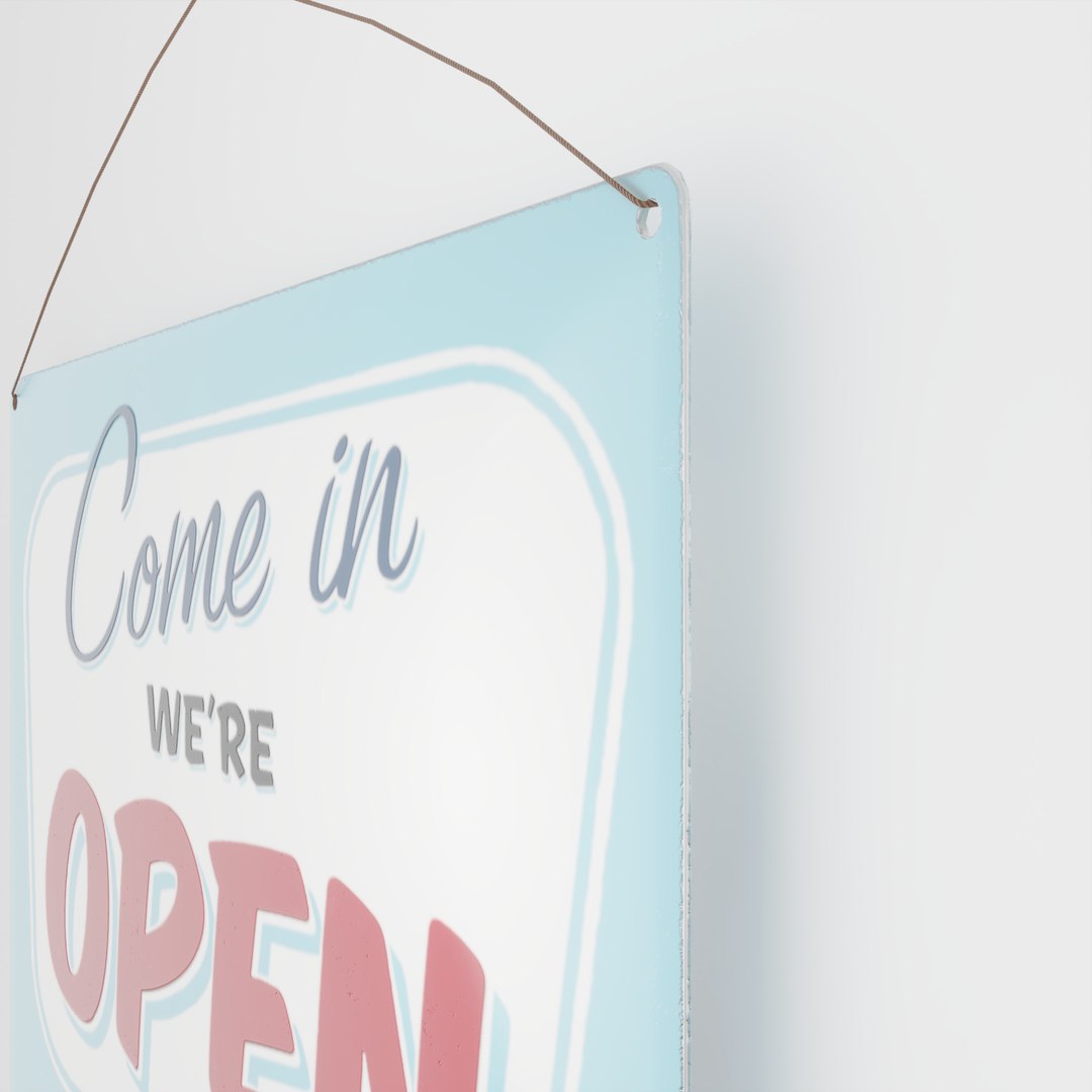 3D Vintage Open Sign Model - TurboSquid 1624292