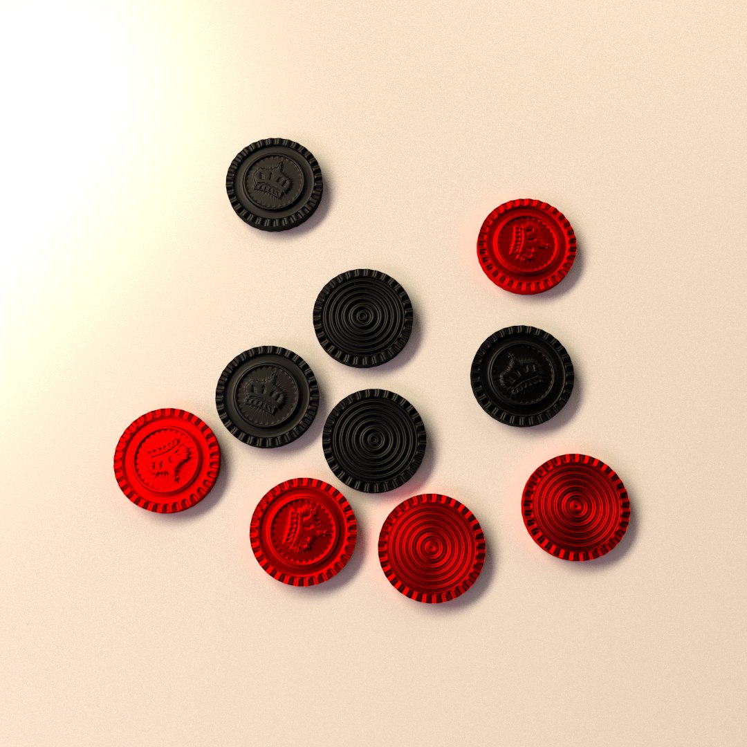 Checker Pieces 3d X