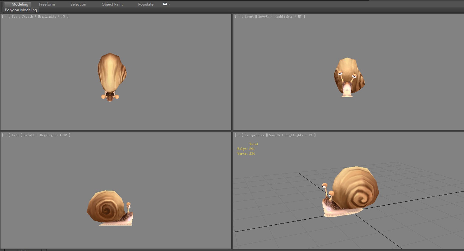 3D Model Cartoon Brown Snail Low-poly 3D Model - TurboSquid 1949618